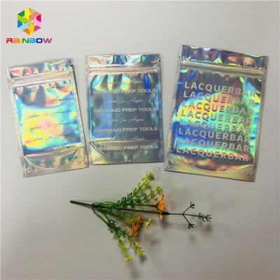 China Front Clear Mylar k Heat Seal Bags Flat Plastic Hologram Packaging Pouches for sale