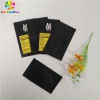 China Small Black Color Stand Up Zipper Pouch Three Side Sealed Aluminum Mylar Foil for sale