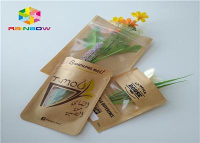 China Clear Window Customized Paper Bags Recycled Brown Kraft Paper For Shopping for sale