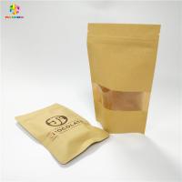 China Custom Printing Tea Snack Bag Packaging Kraft Paper Organic Doypack With Window for sale