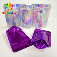China Cosmetic Glitter Powder Snack Food Packaging Bags Shiny Holographic Hologram Mylar Pouch for sale