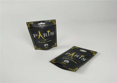 China Smell Proof Plastic Pouches Packaging 3.5g Matt Oil Paris OG With Clearly Window for sale