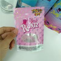 China Food Weed Plastic Pouches Packaging Custom Printed Stand Up Pink Runts Bags Heat Seal for sale