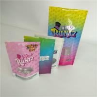 China Food Weed Plastic Pouches Packaging Custom Printed Stand Up Pink Runts Bags Heat Seal for sale