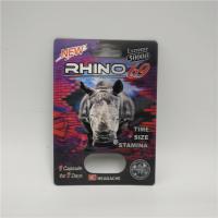 China Plastic Empty Medicine Bottles Male Enhancement Rhino 99 Pills Blister Card With Display Box for sale