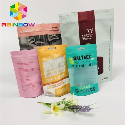 China Matte Tea Bags Packaging Stand Up Aluminum Foil Bag With Zipper / Tearing Notch for sale