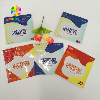 China Recyclable Herbal Incense Packaging Plastic Bags 3 Side Sealed Custom With Zipper for sale