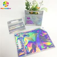 China Digital Print Foil Pouch Packaging Clear Front Hologram Zip Lock Bag For Cosmetic Sample for sale