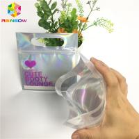 China Digital Print Foil Pouch Packaging Clear Front Hologram Zip Lock Bag For Cosmetic Sample for sale