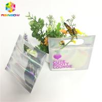 China Digital Print Foil Pouch Packaging Clear Front Hologram Zip Lock Bag For Cosmetic Sample for sale