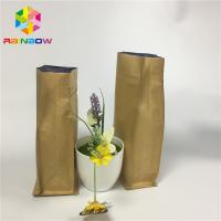 China Flat Bottom Snack Bag Packaging Custom Print Kraft Paper Aluminum Foil Zipper Top for sale
