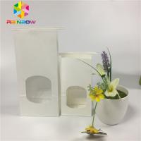China Grease Proof Snack Bag Packaging Plain White Paper Clear Window Bag With Tin Tie for sale