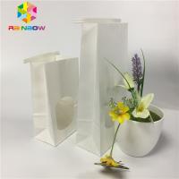 China Grease Proof Snack Bag Packaging Plain White Paper Clear Window Bag With Tin Tie for sale