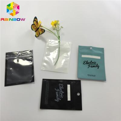 China Clear Front Plastic Mylar k Stand Up Pouches Three Side Seal For USB Cable for sale