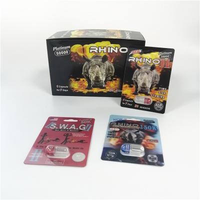 China Customized Logo Blister Card Packaging Private Labels Single Foil Rhino 3D 69 7 Black Panther for sale