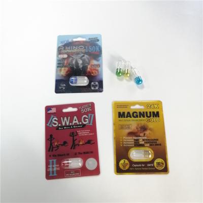 China Sexual Performance Enhancement Pill Blister Pack Packaging Card With Display Box for sale