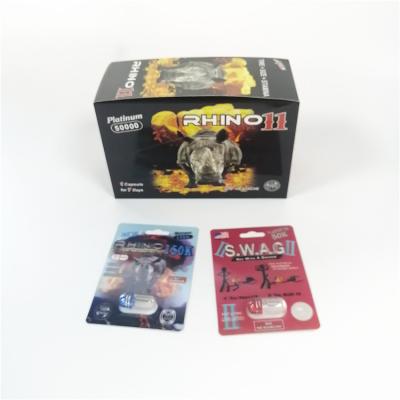 China Eco - Friendly Blister Card Packaging Male Sexual Pill Paper Card With Peel Sticker for sale