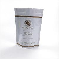 China Glossy White Mylar Plastic Pouches Packaging Stand Up Pouch For Coffee Packaging for sale