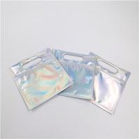 China Nail Polish Cosmetic Packaging Bag Custom Printing Shinny Hologram With Transparent Front for sale