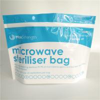 China Food Storage Microwave Steriliser Bottom Gusset Bags Resealable Top Zipper Custom for sale