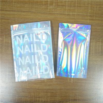 China Biodegradable Iridescent Mylar Laser Pouch Plastic Bag Packaging Salt Coffee Body Scrub for sale