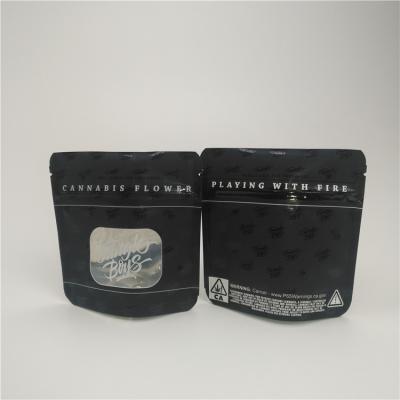 China Matte Black Mylar Aluminum Foil Stand Up Pouch Medical Tobacco Leaf Packaging for sale