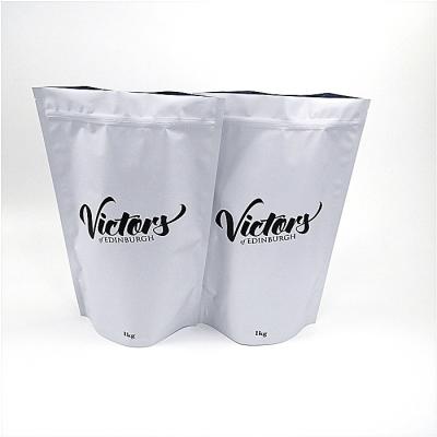 China Matte White Large Capacity Powder Packaging Bag Lined Aluminum Foil With Zipper for sale