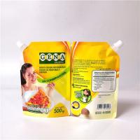 China Plastic Beverage Stand Up Pouches Reusable Fruit Juice Drink Spouted Bag With Cap for sale