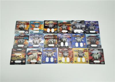 China Fire Rhino50K 3d Effect Blister Card Packaging Male Enhancement Pill Pack For Capsule Sex Pills for sale