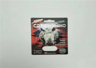 China Male Sexual Performance Enhancing Pills Blister Card Packaging Rhino 99 50k 150k 3d Effect Card for sale