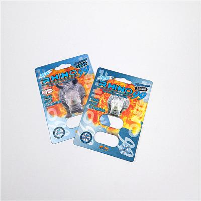 China Rhino 9 Model Number 25000/150k Blister Pack Packaging 3d Effect Card Customized Size for sale