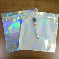 China Zip Lock Sock Aluminium Foil Pouch Clothes Packaging Clear Front Hologram Bags for sale