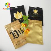 China Matte Glossy k Plastic Bags Packaging Metallic Gold Foil Sachet For Cbd Kratom for sale