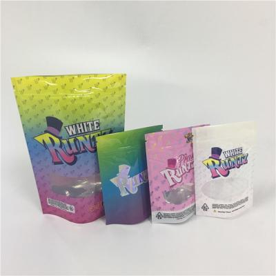 China Foil Laminated Herbal Incense Packaging Mylar k Bags Weed Runtz Smell Proof for sale