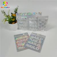 China Stand Up Customized Makeup Organizer Bag One Side Clear Holographic Laser Packaging for sale