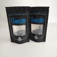 China Smell Proof Resealable Zipper Stand Up Zipper Pouch With Window Aluminum Inside for sale