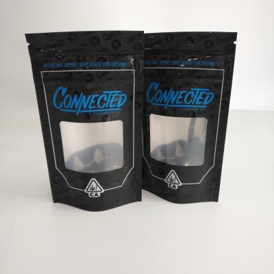 China Smell Proof Resealable Zipper Stand Up Zipper Pouch With Window Aluminum Inside for sale
