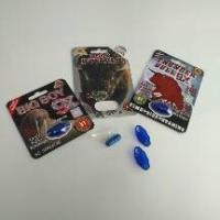 China Big Boy 9X Paper Blister Card Packaging Sex Pill Capsule With Transparent Stickers Blisters Bottles for sale
