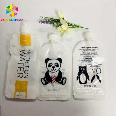 China Double Zipper Baby Food FDA Spout Pouch Packaging Heat Sealed Glossy Liquid Packing for sale