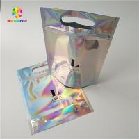 China Skincare Cosmetic Packaging Bag Hologram Foil Bath Salt Packing With Window / Hanger for sale