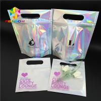 China Skincare Cosmetic Packaging Bag Hologram Foil Bath Salt Packing With Window / Hanger for sale