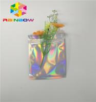 China Mylar Hologram Zipper Customized Paper Bags For Eyelash Glue Cosmetics Products for sale