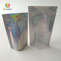China Mylar Hologram Zipper Customized Paper Bags For Eyelash Glue Cosmetics Products for sale