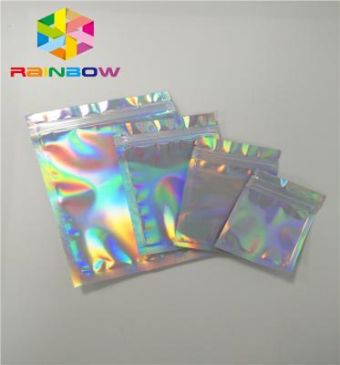 China Plastic Stand Up Cosmetic Packaging Bag Hologram Zipper Packing Customized Size for sale