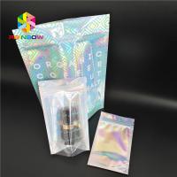 China Gravure Printing Clear Plastic Cosmetic Bags Top Handle Holographic Foil For Clothes / Glove for sale