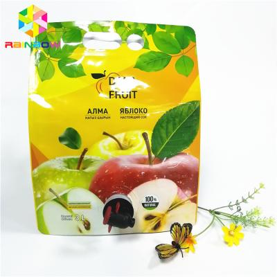 China Leak Proof Spout Pouch Packaging Aluminum Foil 2L 3L 5L Wine Apple Juice Storage for sale