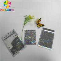 China Glitter Flash Star Hologram Mylar k Bags Glossy Three Side Seal Facial Mask Packing for sale