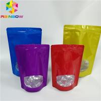 China Glossy Aluminum Foil Pouch Packaging Stand Up Mylar Smell Proof Heat Seal With Window for sale