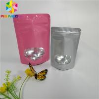 China Glossy Aluminum Foil Pouch Packaging Stand Up Mylar Smell Proof Heat Seal With Window for sale