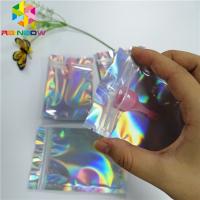 China Transparent Front Foil Packaging Bags Holographic Smell Proof Heat Seal Recyclable for sale